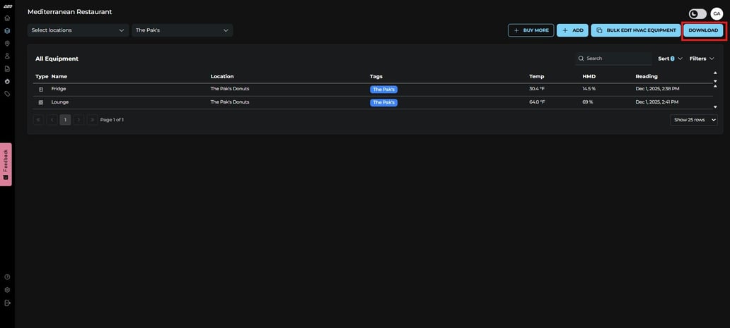 How to Download Tables in the GlacierGrid Dashboard?